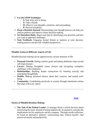 Harnessing the Strength of Mindful Decisions | PDF