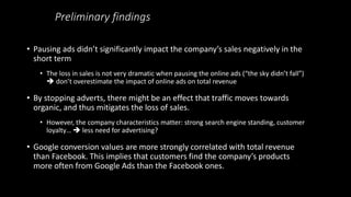 Analysing the effects of pausing online ads for e eCommerce [research ...