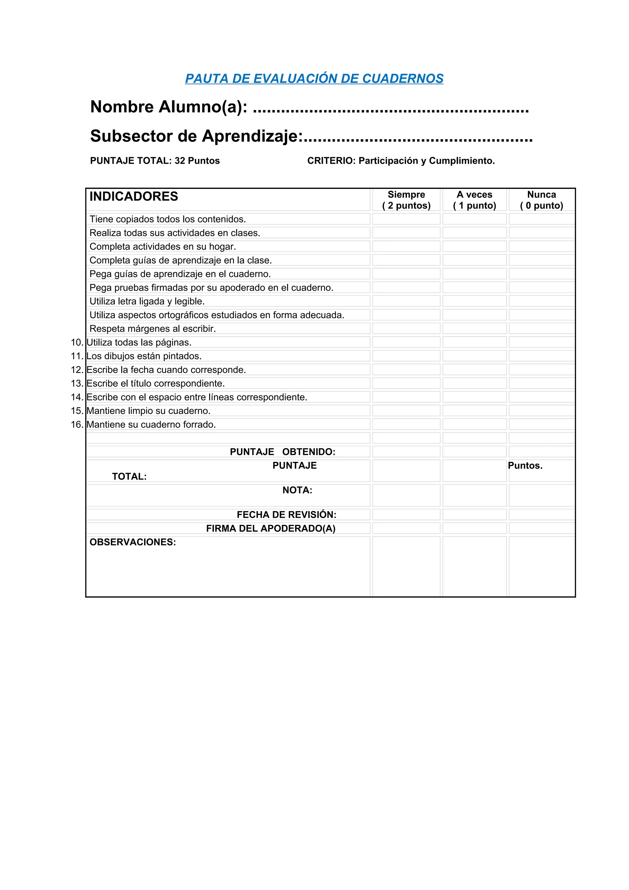 .Pauta evaluacion de cuadernos | DOC