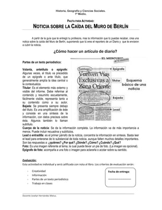 Pauta para actividad art. de diario | PDF