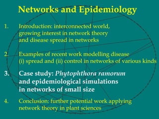 Networks and epidemiology - an update | PPT