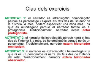 Pautes comentari narratològic | PPT