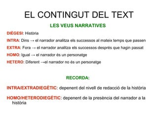 Pautes comentari narratològic | PPT