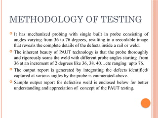 Phased array ultrasonic testing of flash Butt welds | PPTX