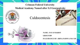 Culdocentesis | PPTX