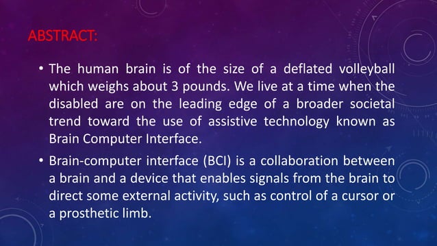 Brain Computer Interface (Bci) | PPTX | Brain and Nervous System Disorders | Diseases and Conditions