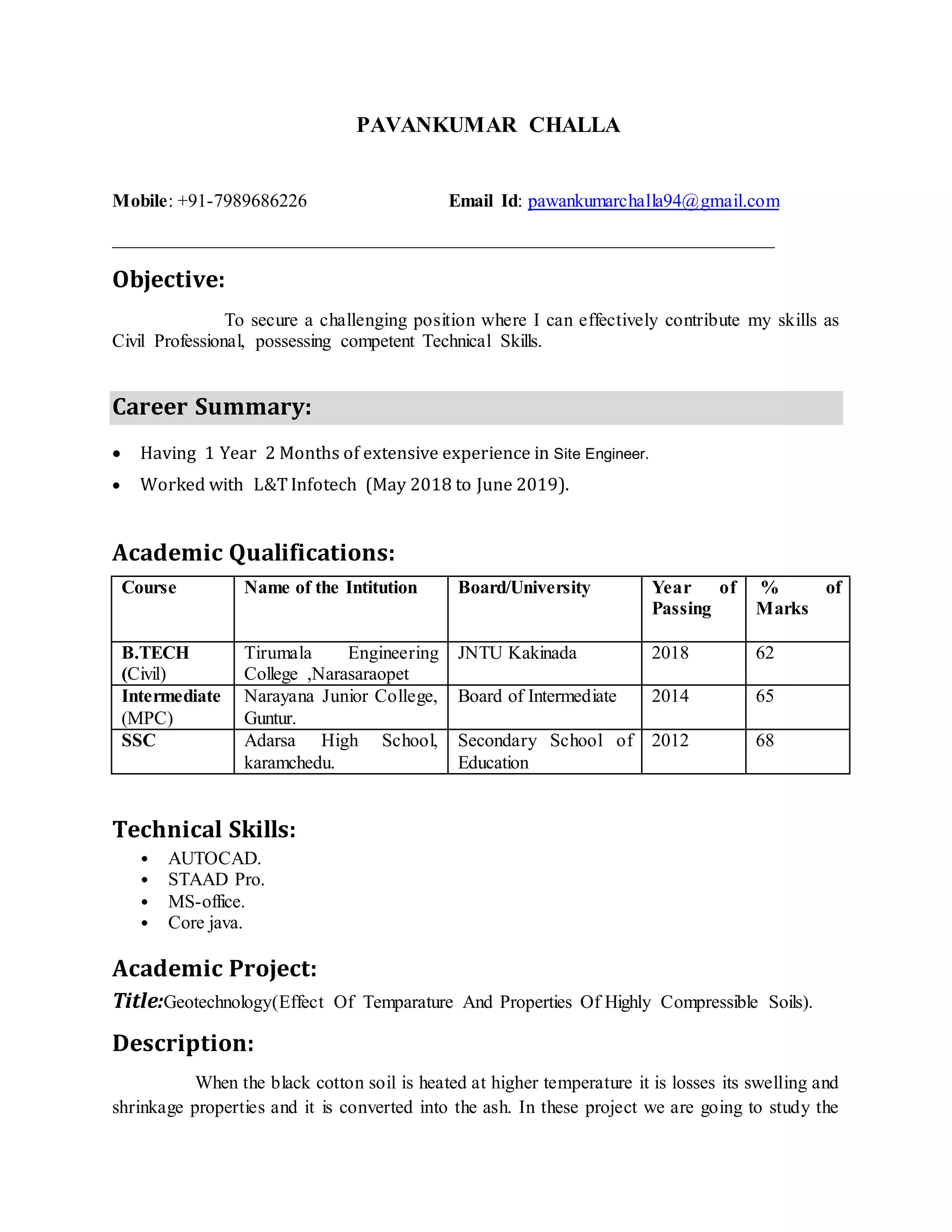 Pavan kumar resume | PDF