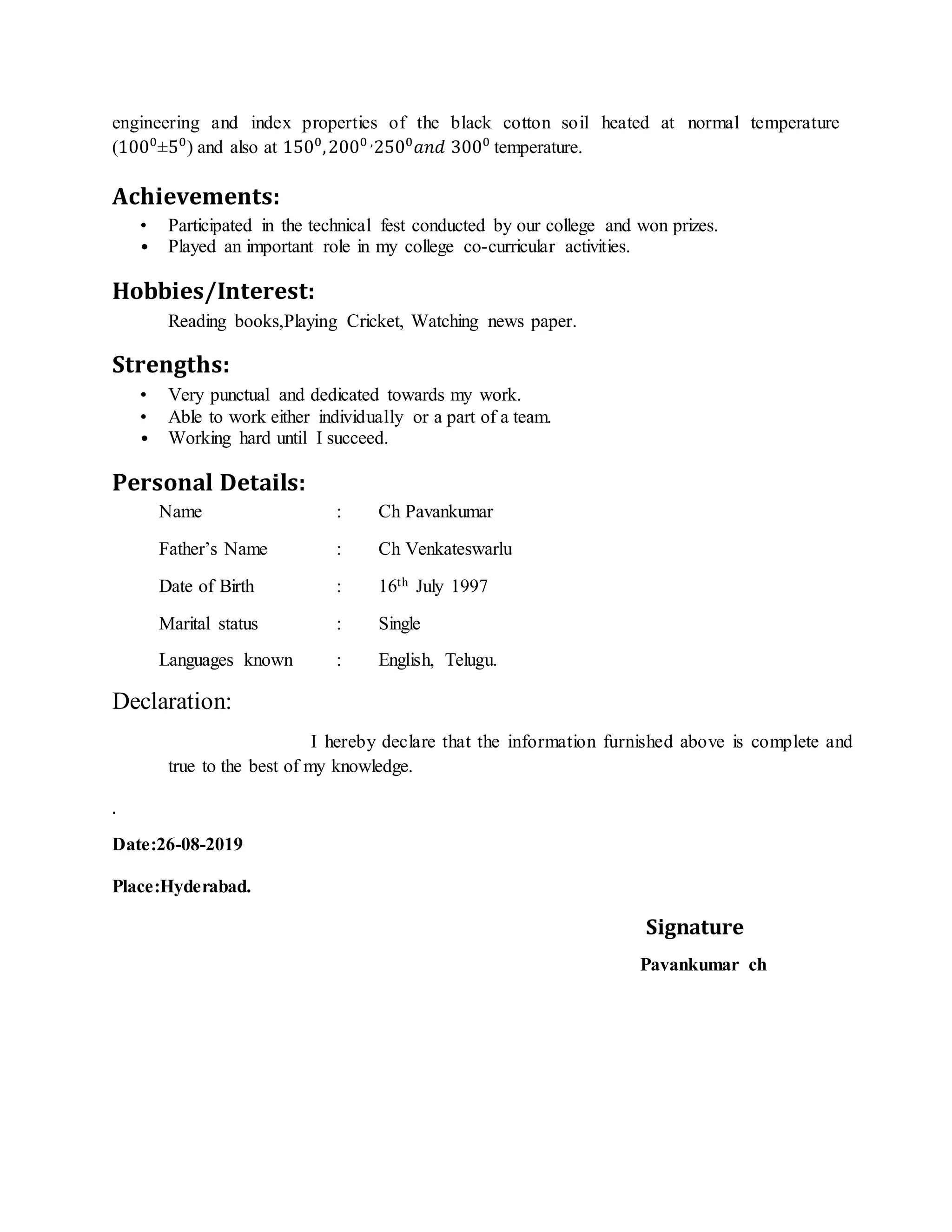 Pavan kumar resume | PDF