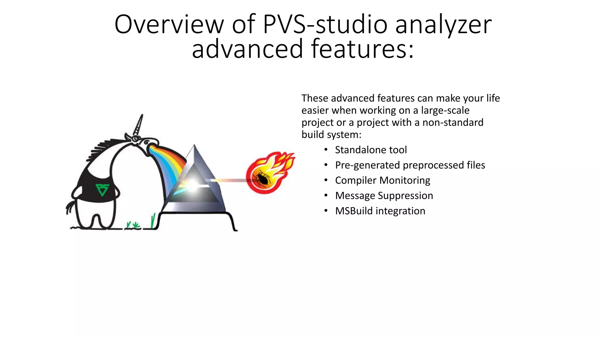 PVS-Studio static analyzer: advanced features | PPTX