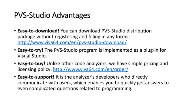 PVS-Studio static analyzer: advanced features | PPTX
