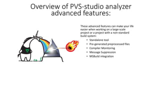 PVS-Studio static analyzer: advanced features | PPTX