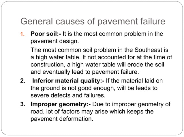 Pavement failures and maintenance | PPTX | Geology | Science