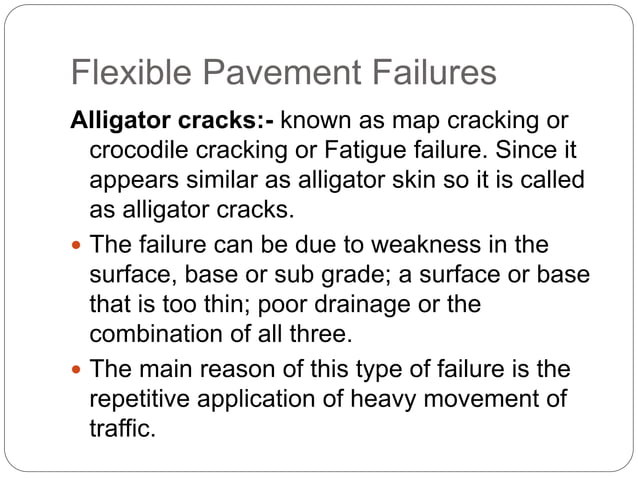 Pavement failures and maintenance | PPTX | Geology | Science