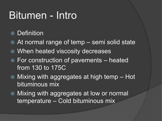 Pavement Materials Bitumen | PPTX