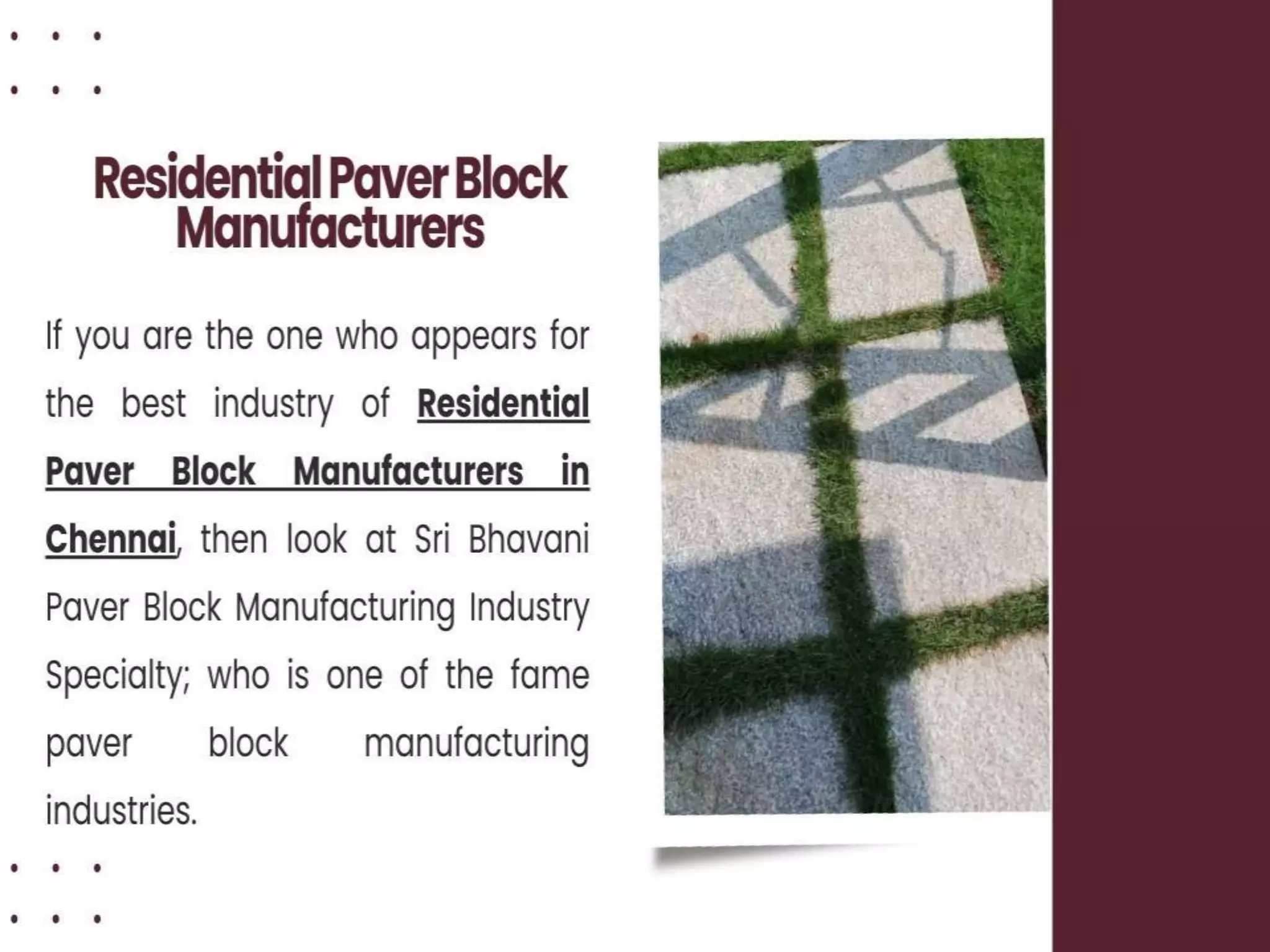 Paver Block Manufacturers In Chennai - Industrial and Commercial Paver.pptx
