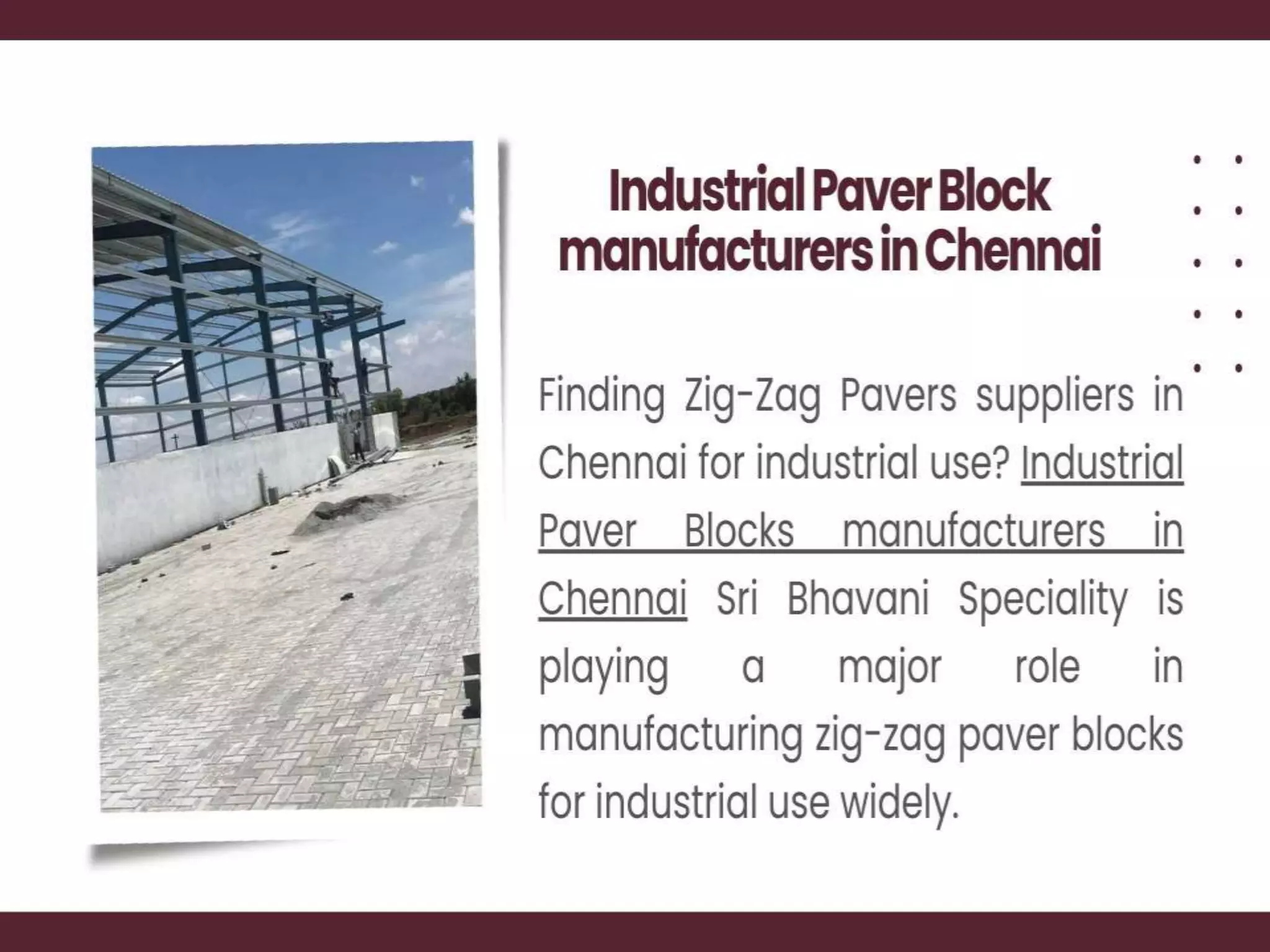 Paver Block Manufacturers In Chennai - Industrial and Commercial Paver.pptx