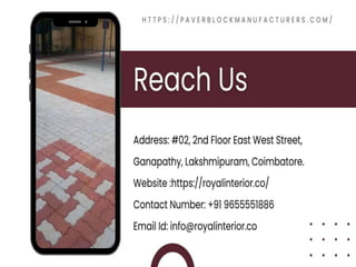 Paver Block Manufacturers In Chennai - Industrial and Commercial Paver.pptx