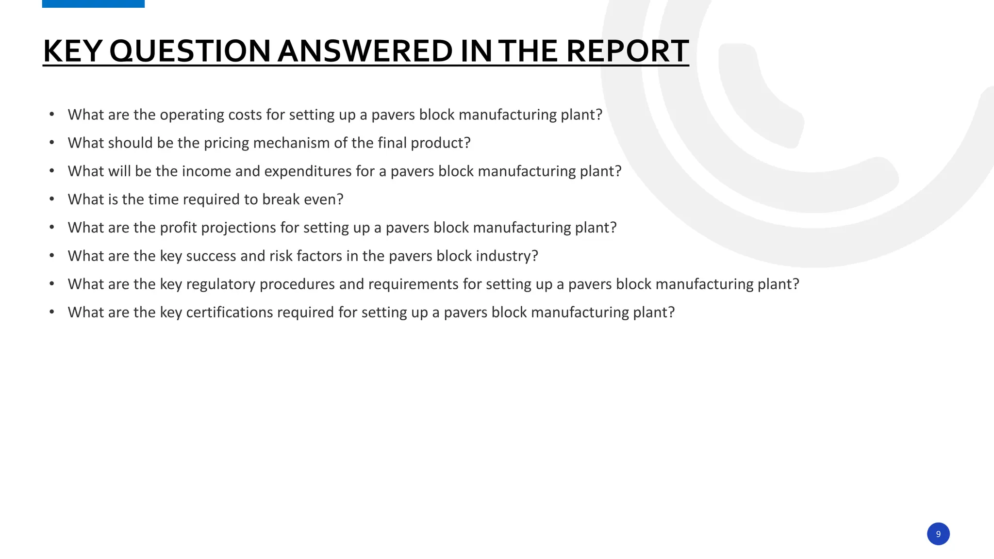 Pavers Block Manufacturing Plant Detailed Setup and Cost Report.pptx