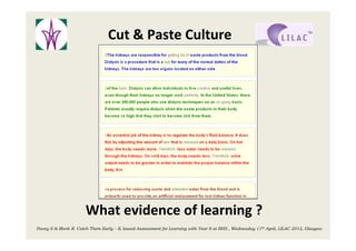 Pavey & Monk - Catch them early – information literacy based assessment ...