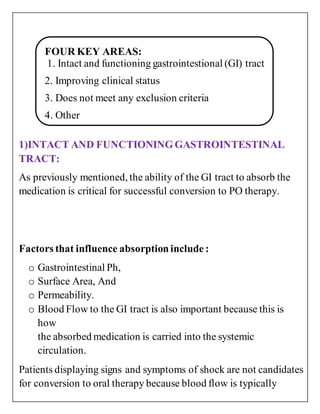 conversion from INTRAVENOUS TO ORAL DOSING----- design of dosage ...