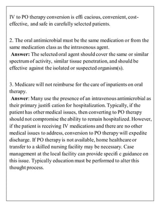conversion from INTRAVENOUS TO ORAL DOSING----- design of dosage ...
