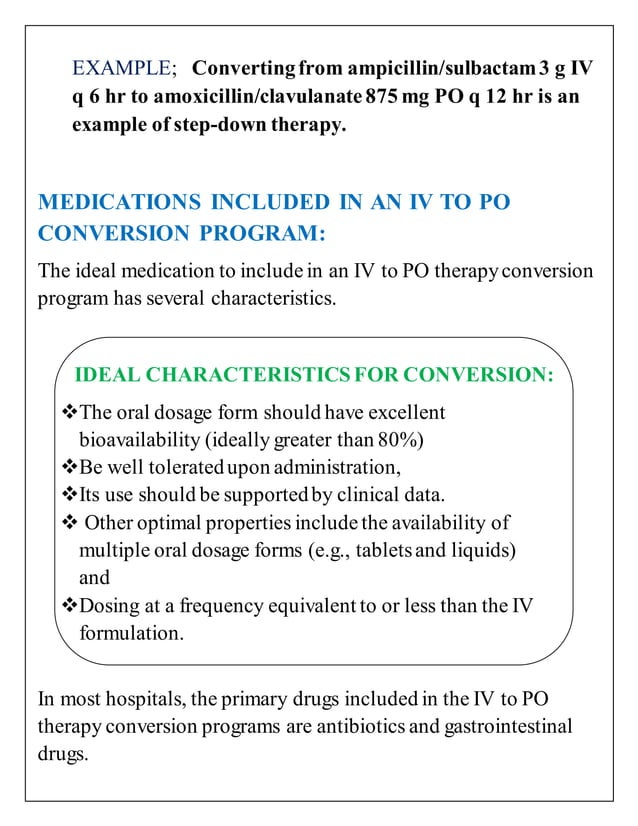 conversion from INTRAVENOUS TO ORAL DOSING----- design of dosage regimen