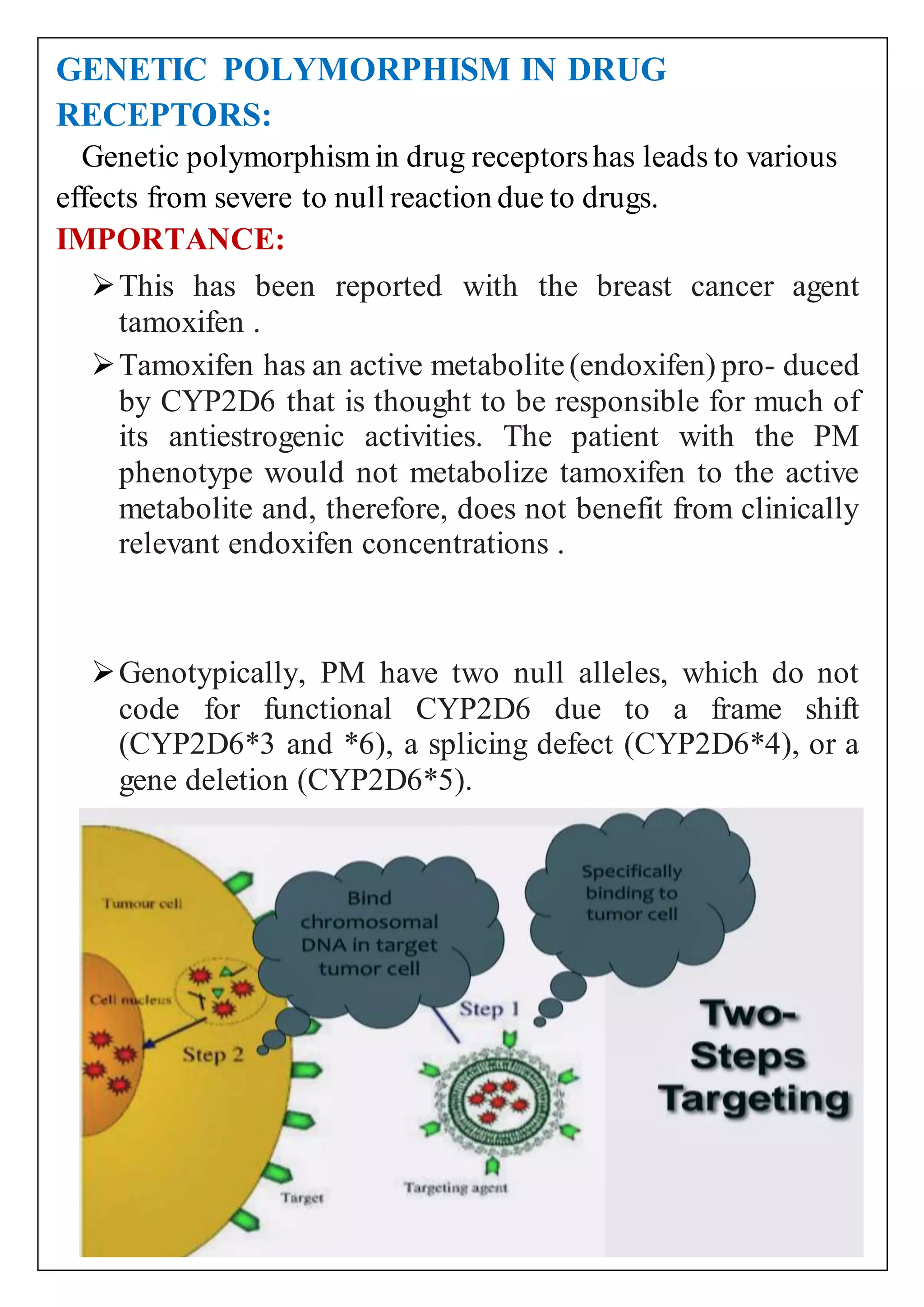 Genetic polymorphism in drug transport and drug targets. | DOCX
