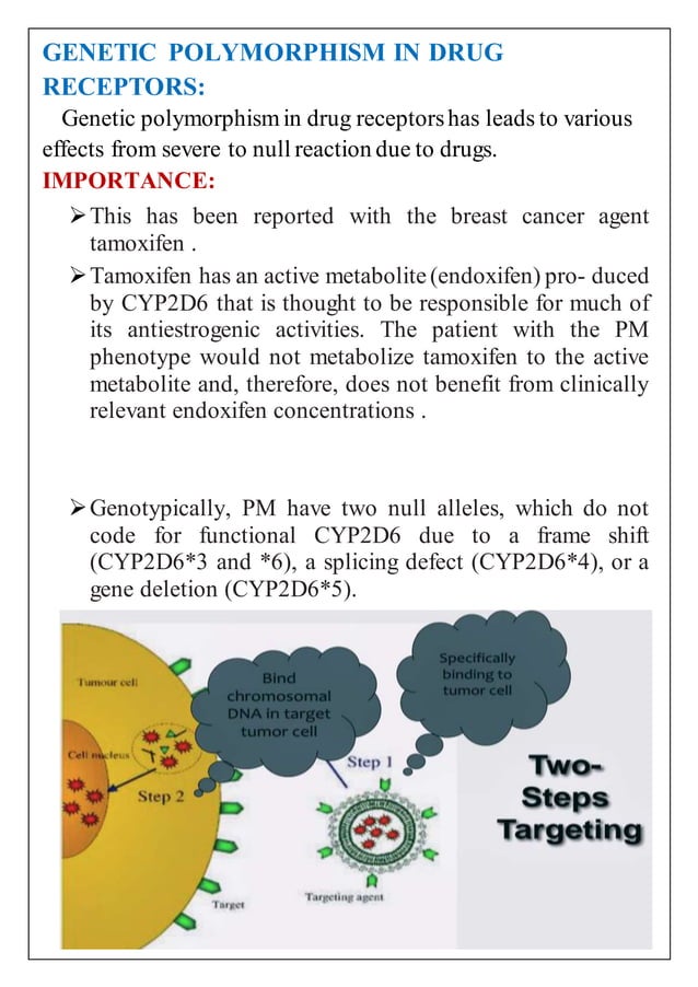 Genetic polymorphism in drug transport and drug targets. | DOCX