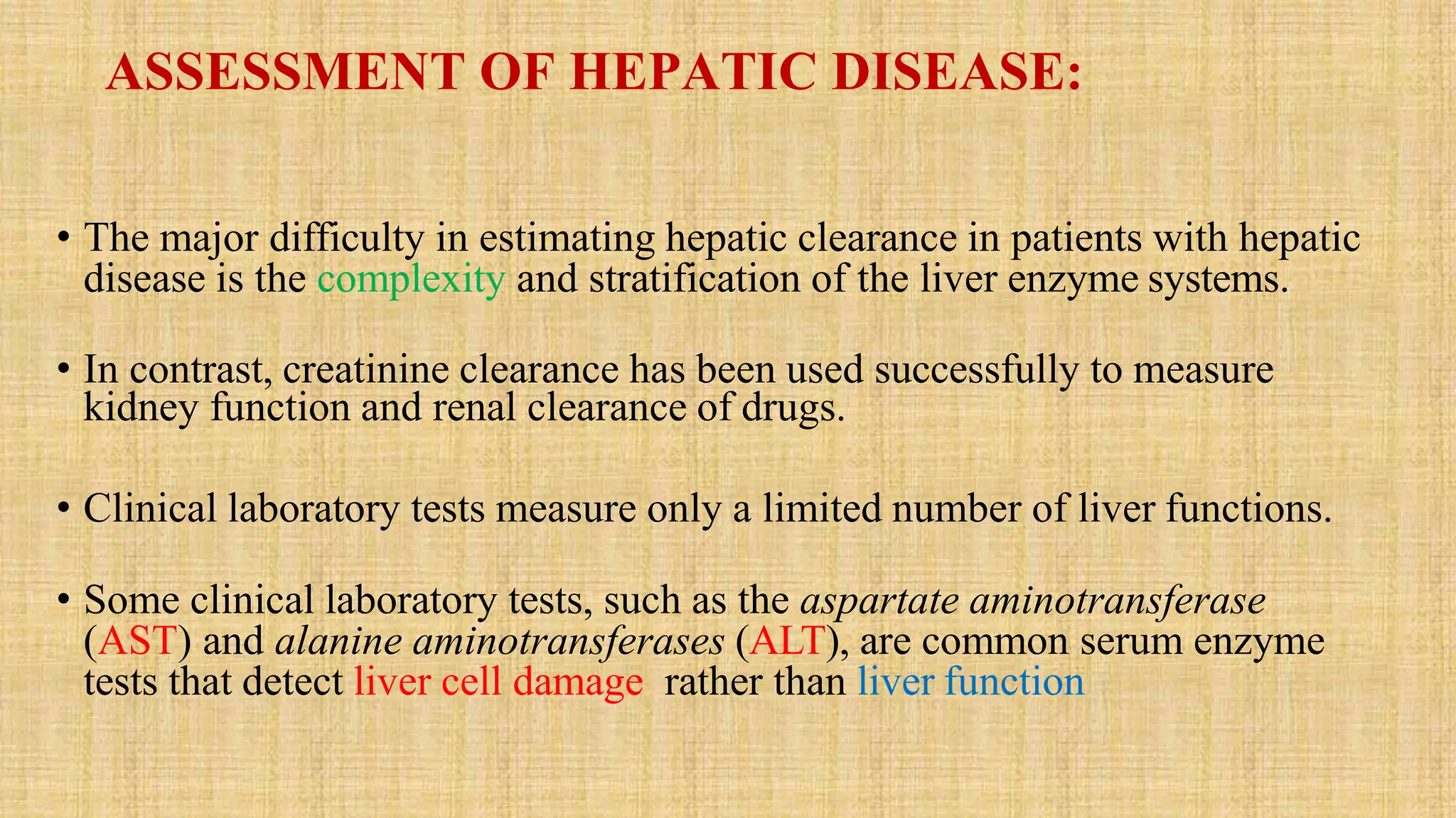 Effect of liver disease on pharmacokinetics | PPTX
