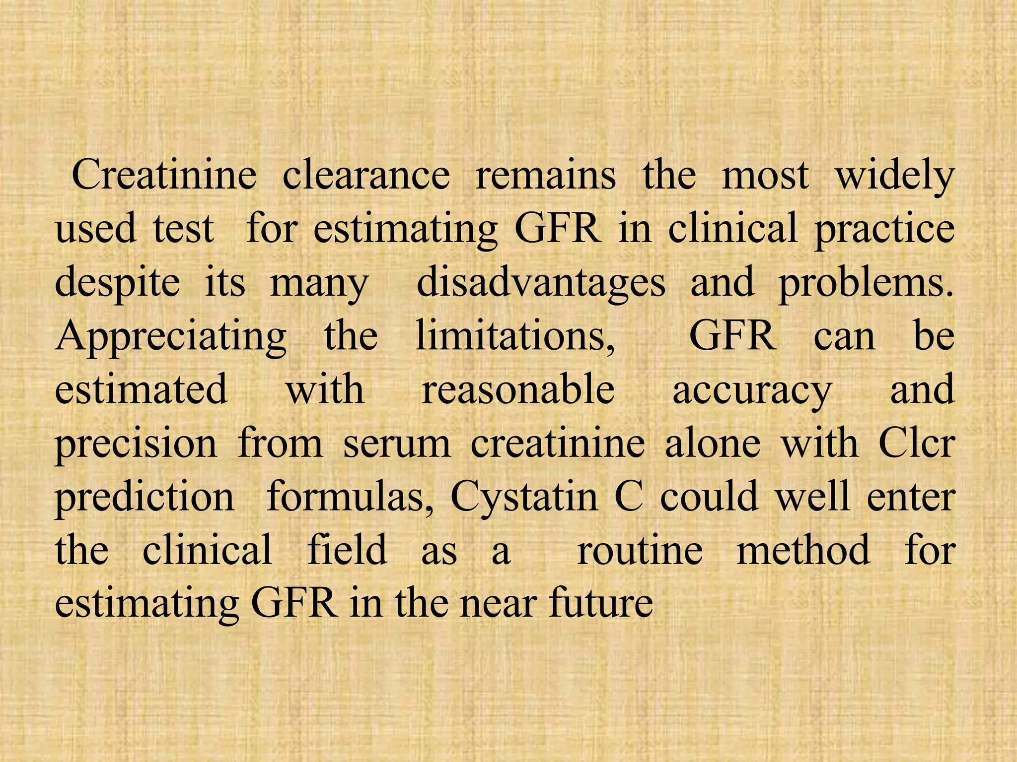 Mesurement of GFR and creatinine clearence | PPTX | Blood Disorders ...
