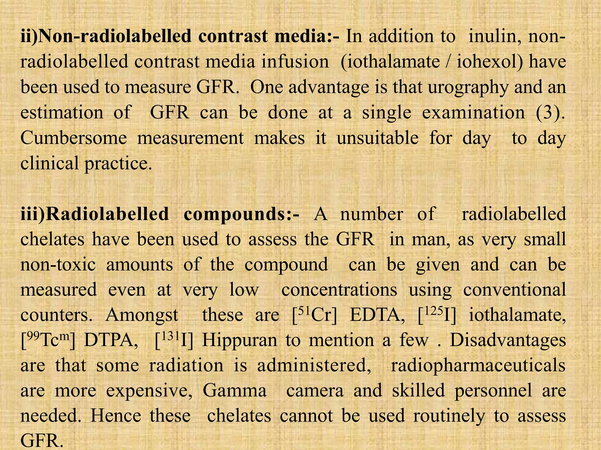 Mesurement of GFR and creatinine clearence | PPTX