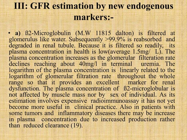 Mesurement of GFR and creatinine clearence | PPTX | Blood Disorders | Diseases and Conditions