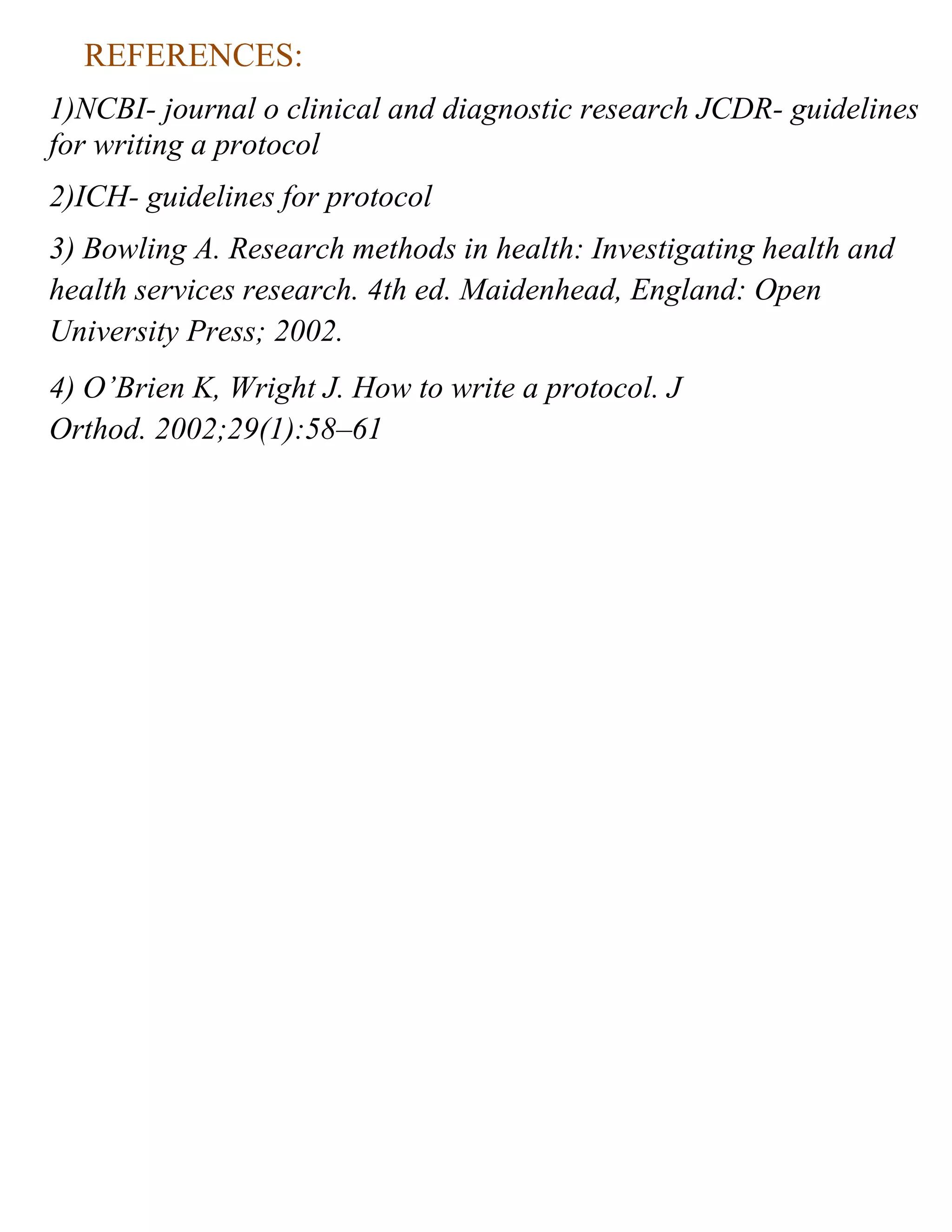 protocol writing in clinical research | PDF