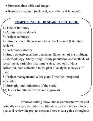 protocol writing in clinical research | PDF