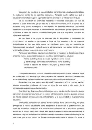 Paviglianitti desarrollo histórico política educacional | DOC