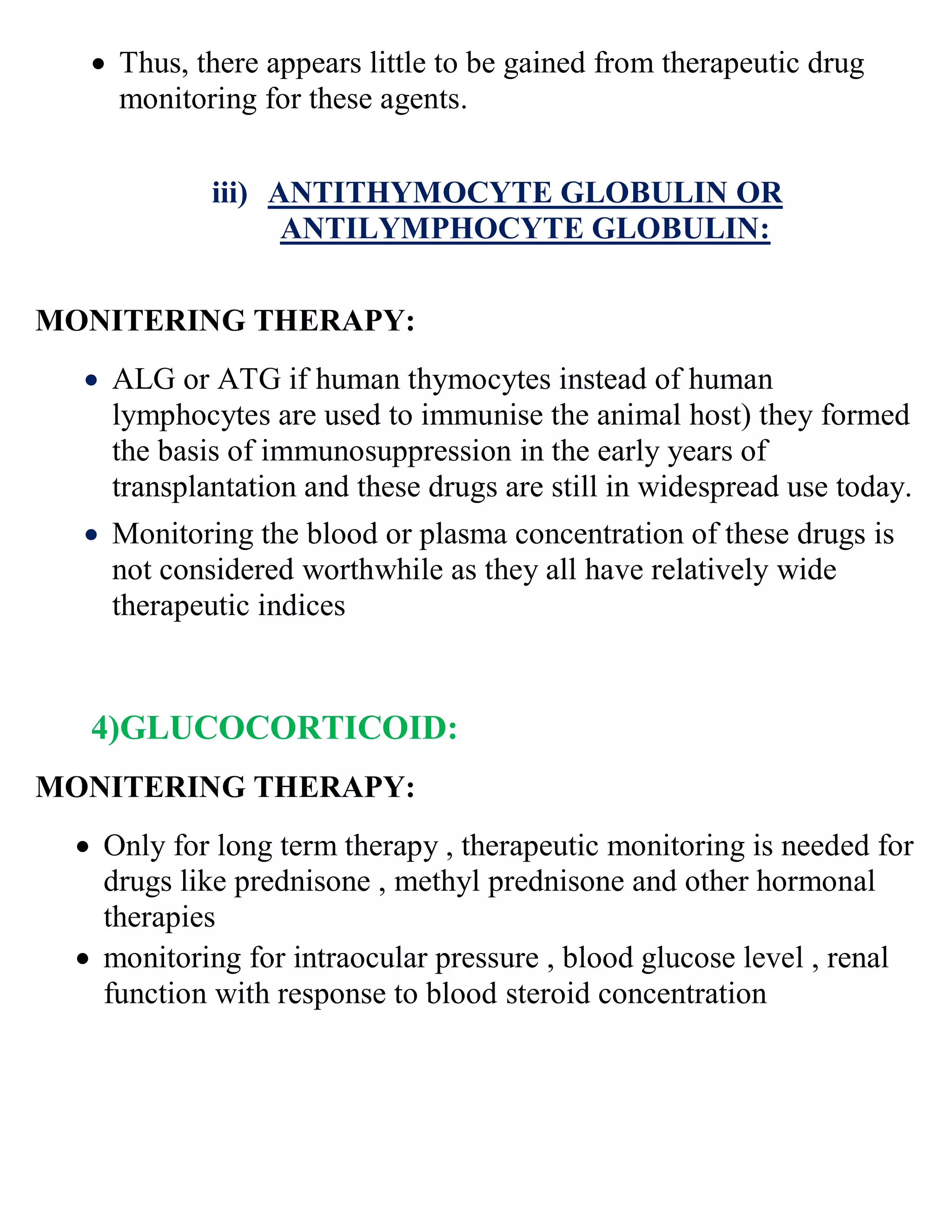 Therapeutic drug monitoring for immunosuppressive agents ( organ transplants) | PDF