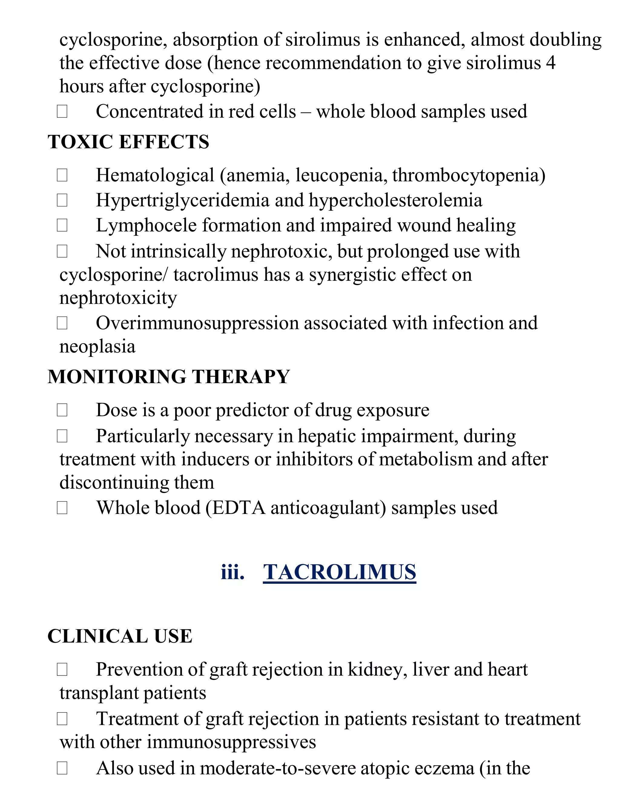 Therapeutic drug monitoring for immunosuppressive agents ( organ transplants) | PDF