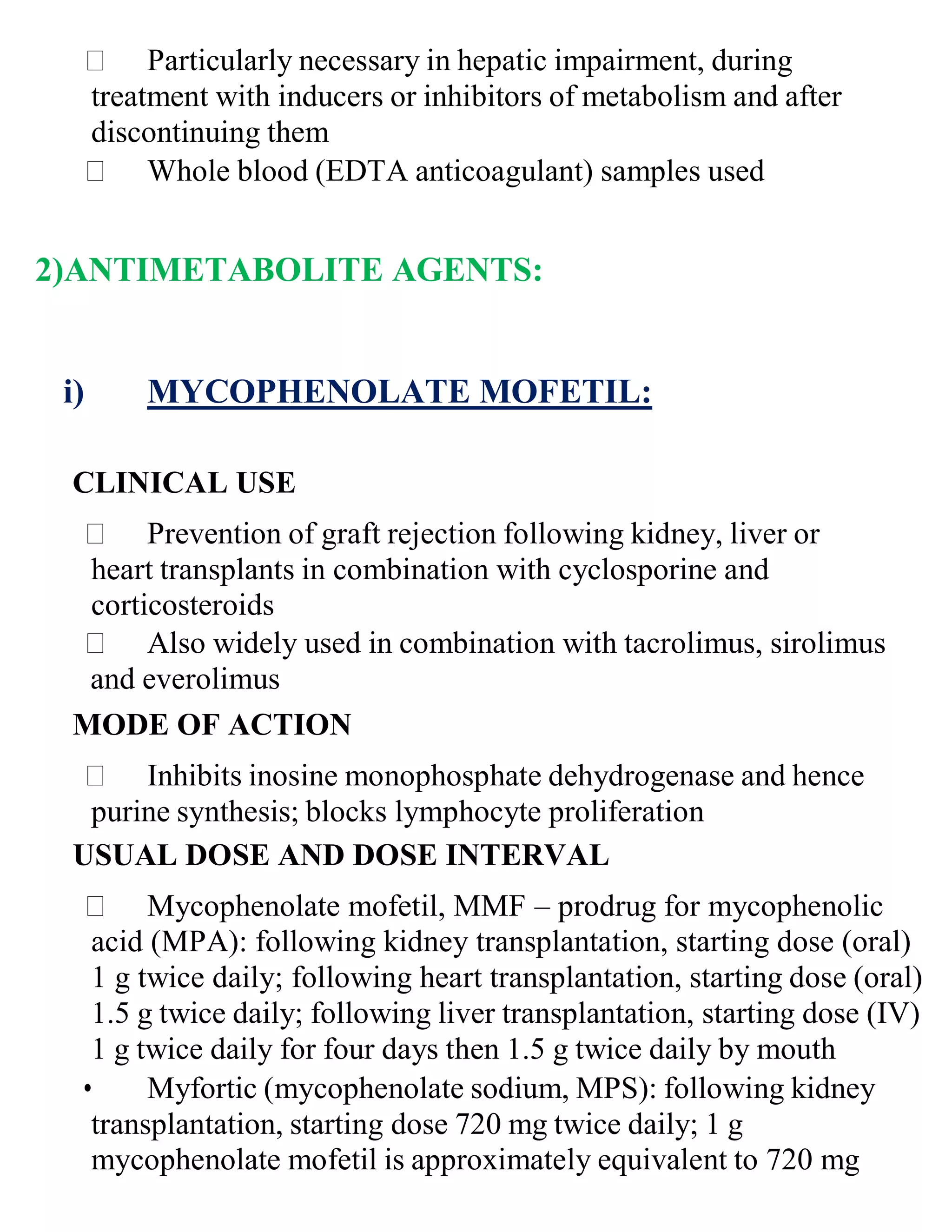 Therapeutic drug monitoring for immunosuppressive agents ( organ transplants) | PDF