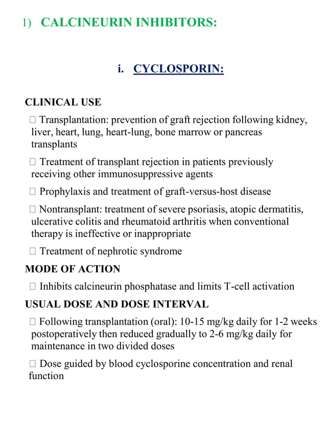 Therapeutic drug monitoring for immunosuppressive agents ( organ transplants) | PDF | Endocrine ...