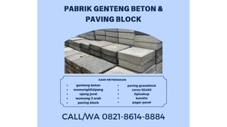 Paving Block Garasi Pilihan Sempurna untuk Penataan yang Bersih | PDF