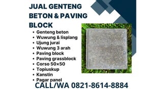 Paving Block Segi Empat Solusi Mudah untuk Peningkatan Eksterior. | PPT