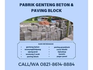 Paving Block Uskup Solusi Elegan untuk Area Publik dan Perumahan | PDF