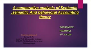 A comparative analysis of Syntactic ,semantic And behavioral Accounting theory | PPTX