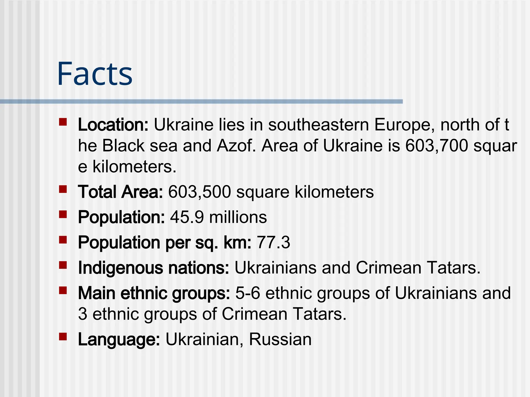 Ukraine power point presentation major facts | PPT