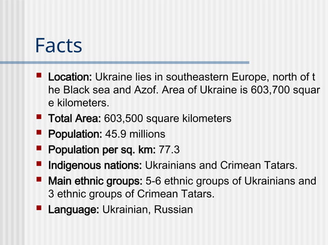 Ukraine power point presentation major facts | PPT