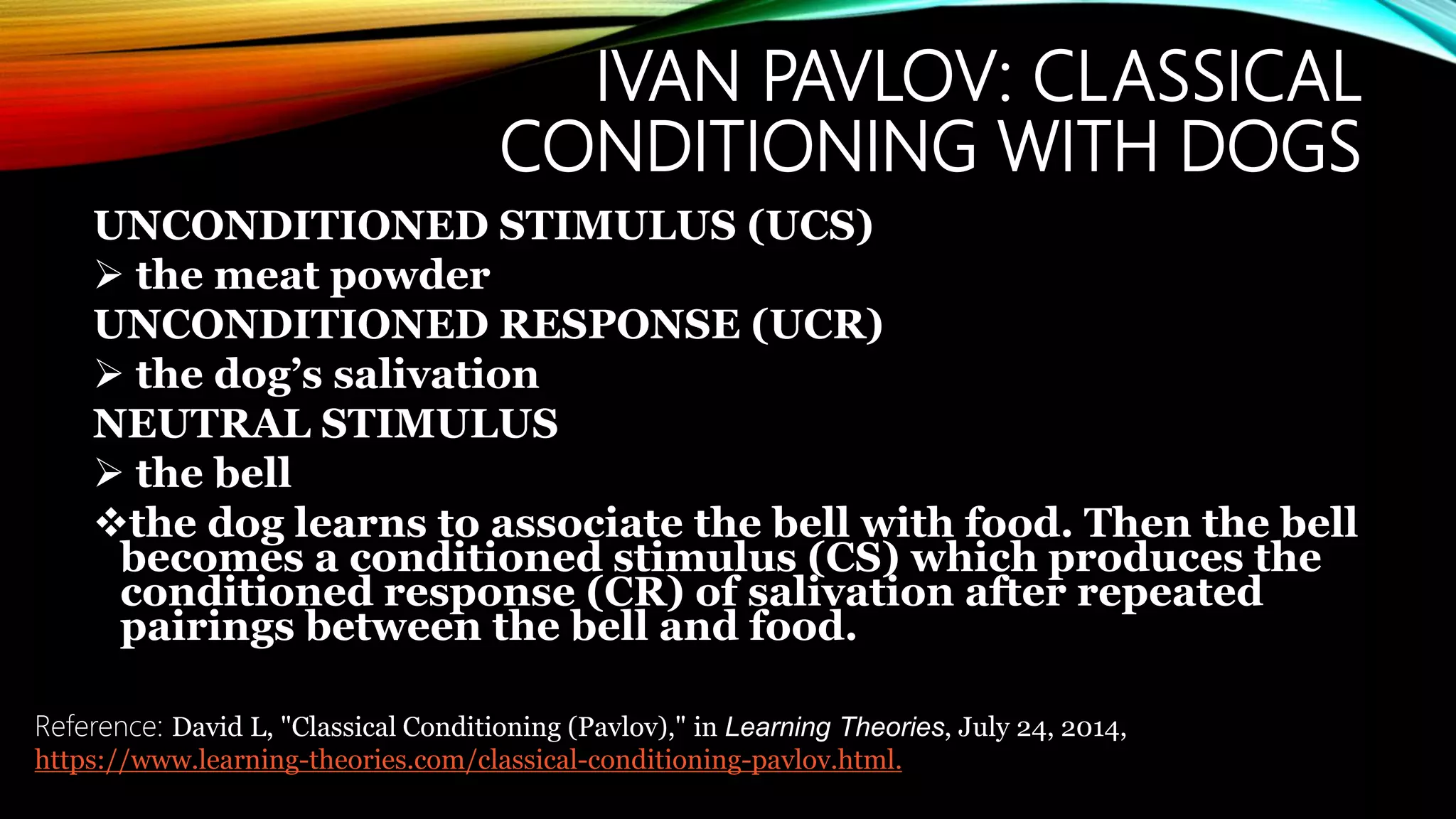 CLASSICAL CONDITIONING (PAVLOV/WATSON) | PPTX