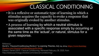 CLASSICAL CONDITIONING (PAVLOV/WATSON) | PPT