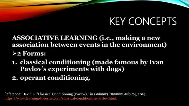 CLASSICAL CONDITIONING (PAVLOV/WATSON) | PPT