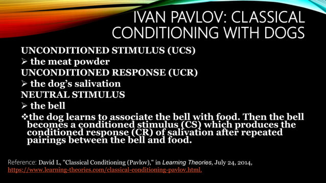 CLASSICAL CONDITIONING (PAVLOV/WATSON) | PPT