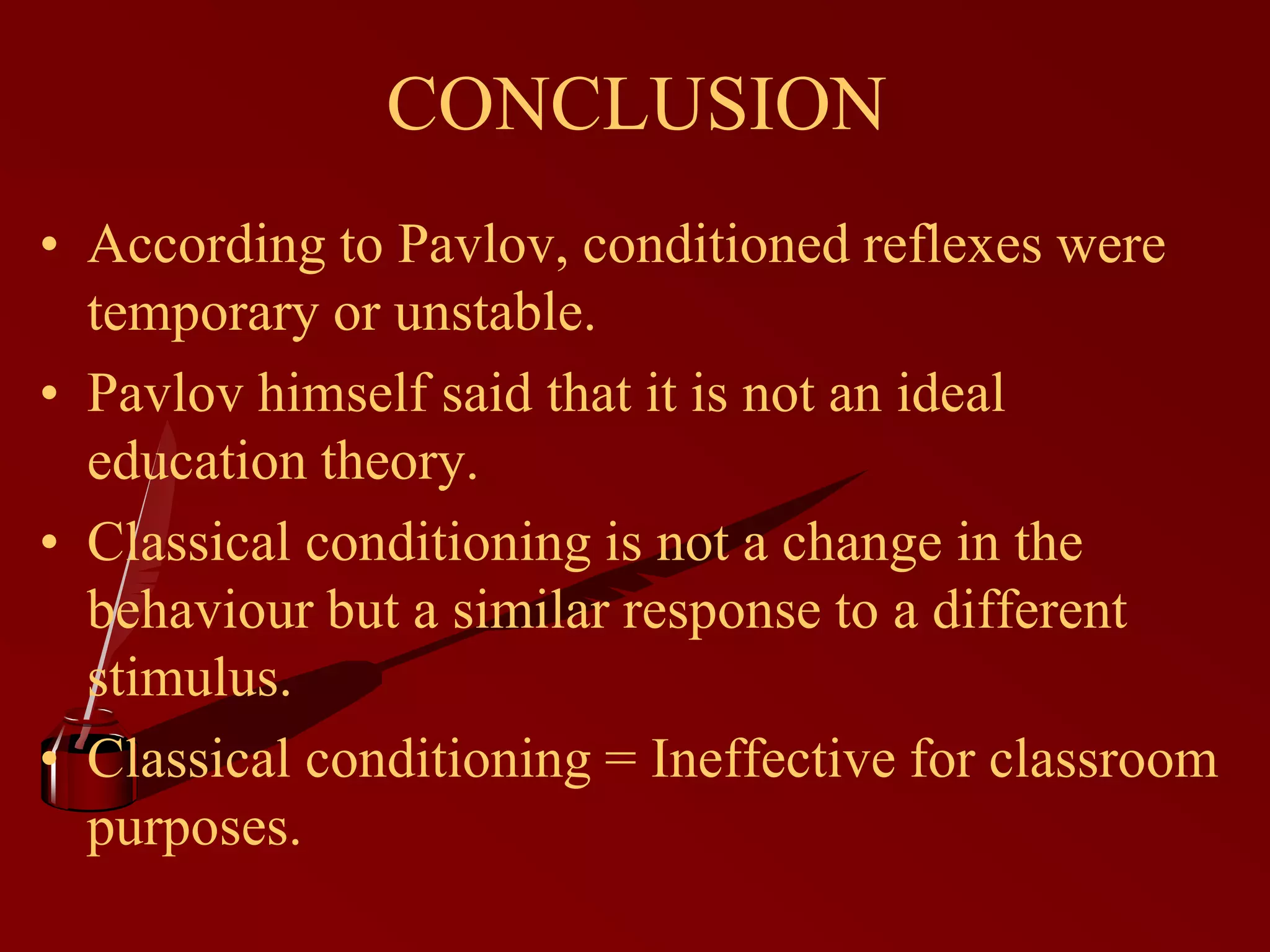 PAVLOV’S CLASSICAL CONDITIONING .pptx